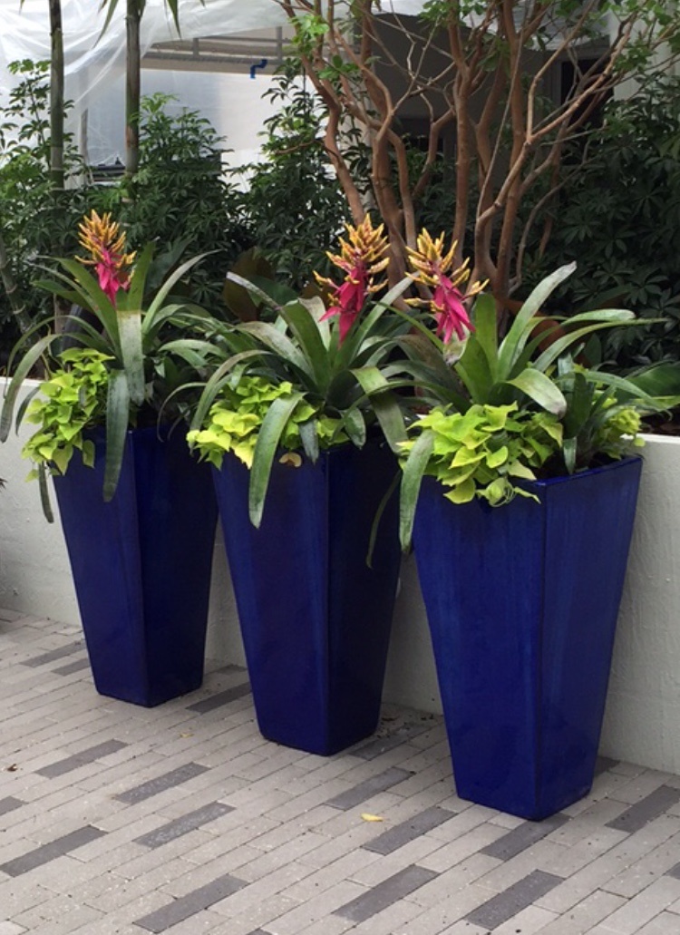 Glazed Square Ceramic Planter - G7111A Blue | Urban Stoneworks