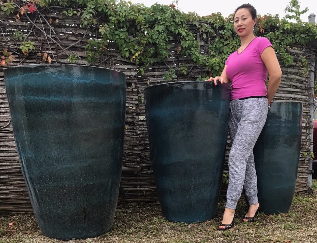 Jun Glazed Ceramic Planter - GW8648 | Urban Stoneworks