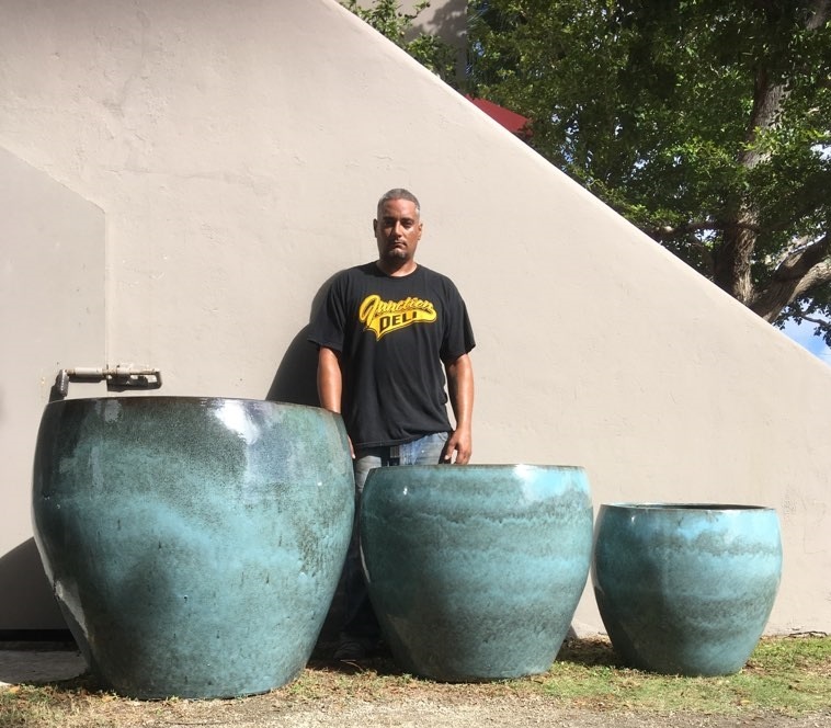 Round Tall Glazed Ceramic Planter - MJ1589 | Urban Stoneworks